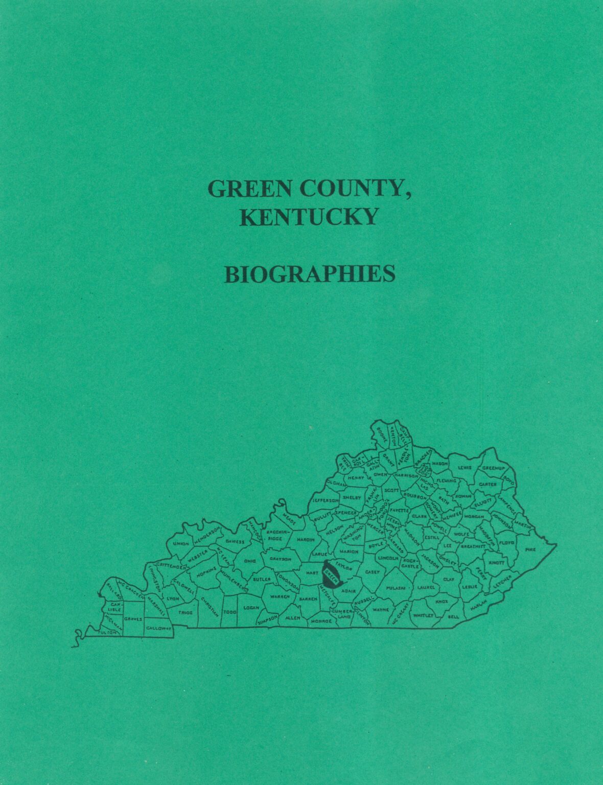 Green County Kentucky History and Biographies - Mountain Press and ...
